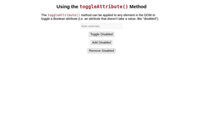 Using the toggleAttribute() Method