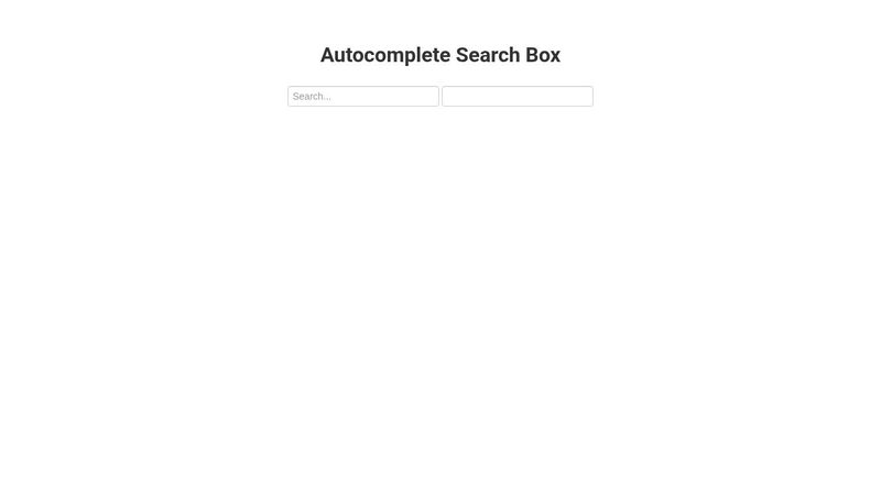Autocomplete Search Box