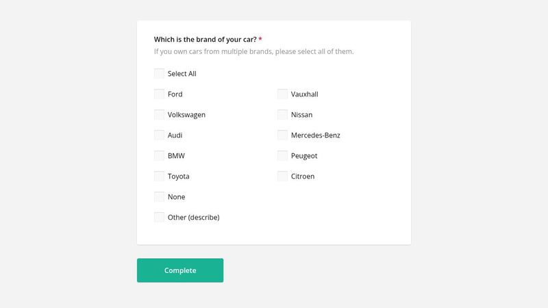 SurveyJS Library for jQuery : Checkboxes Question
