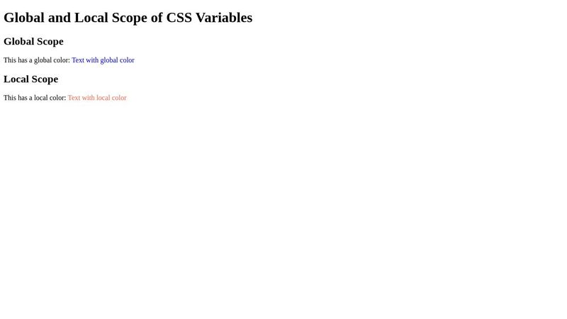 Global vs Local Scope of CSS Variables