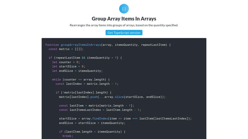 Group Array Items In Arrays