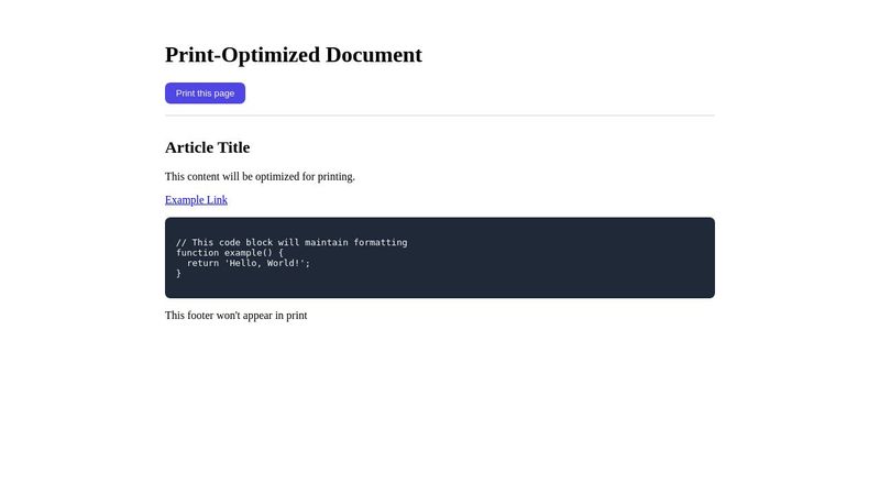 Print-Optimized Document