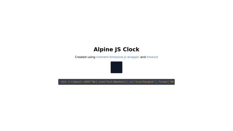 Alpine JS Clock Moment-Timezone