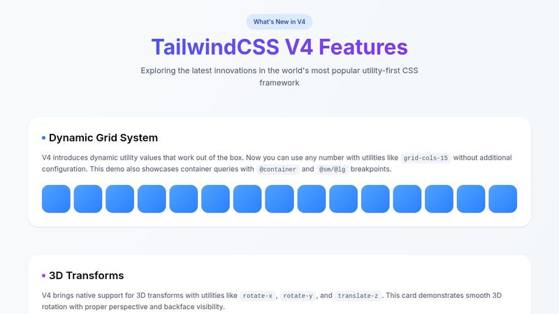 TailwindCSS V4 Showcase