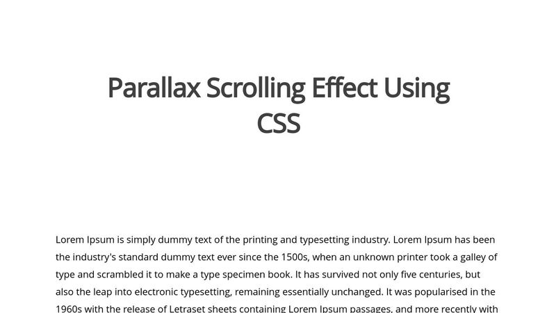 Parallax Effect Using CSS