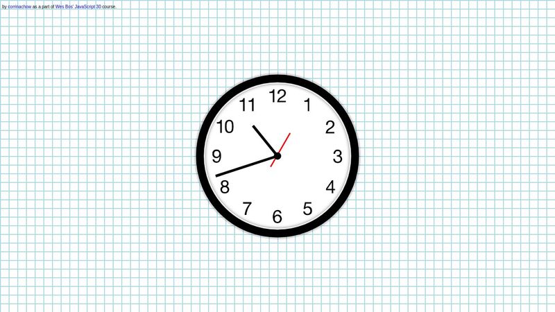 JS + CSS Analog Clock