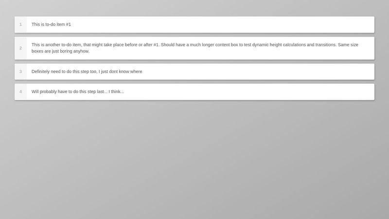 Drag-able List Reordering with React/ES6 (with transition animation)