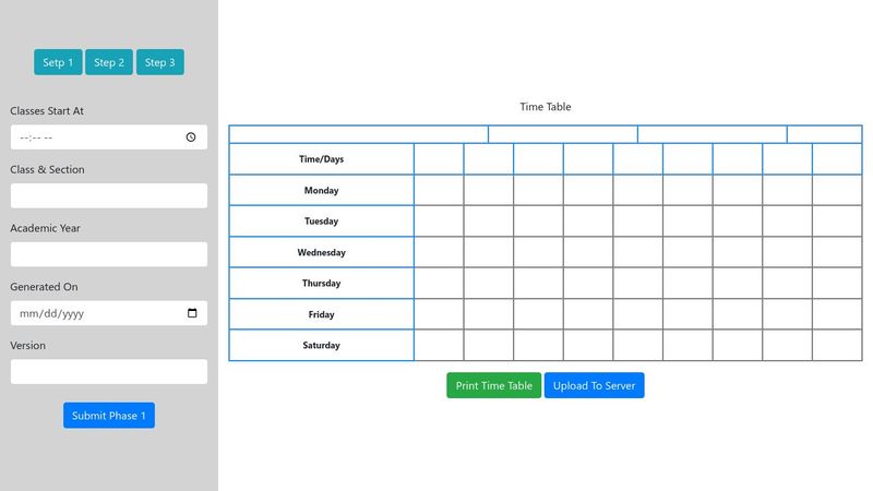 Time Table Generator