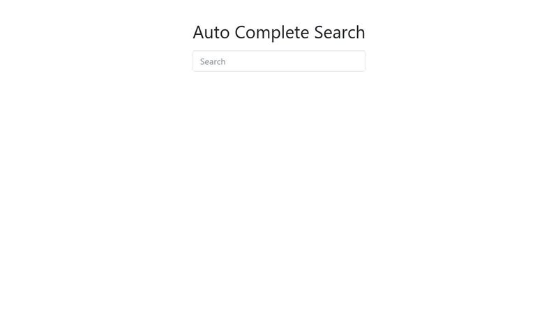 Auto Complete Search