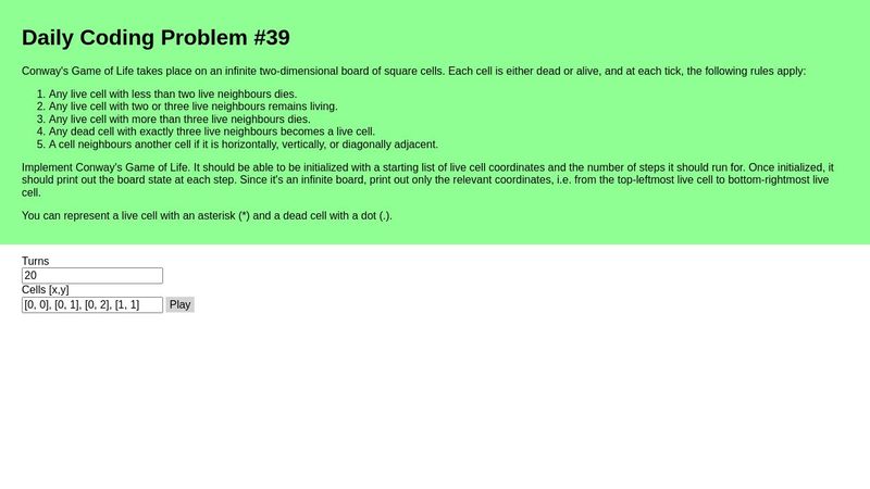 Daily Coding Problem #39