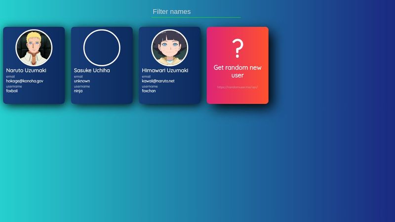 Profile Cards (React, Random-User-API)