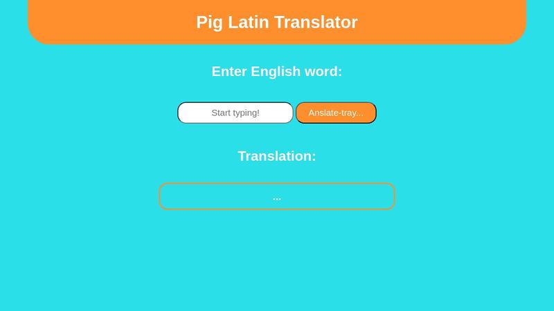 Pig Latin Translator