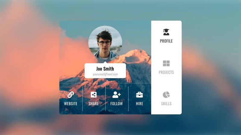 Profile Card UI with Pure 3D Flip Image