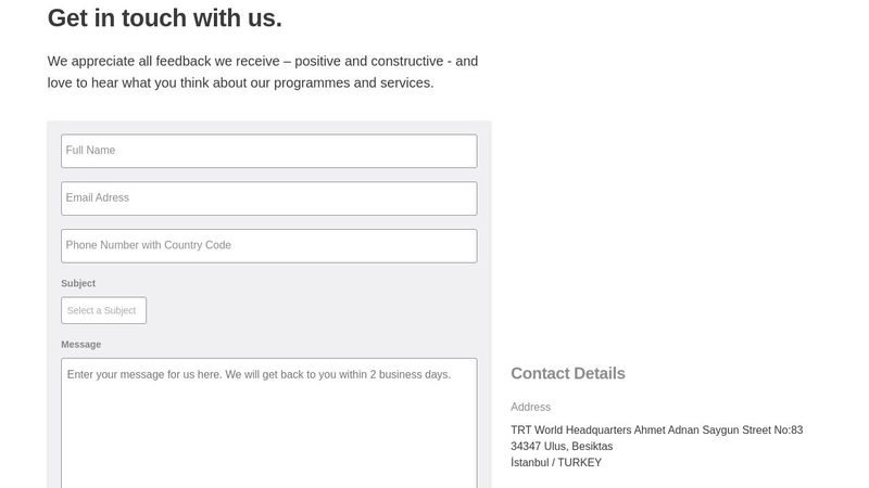 Responsive contact form