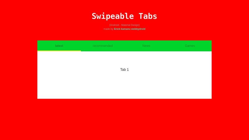Swipeable Tabs