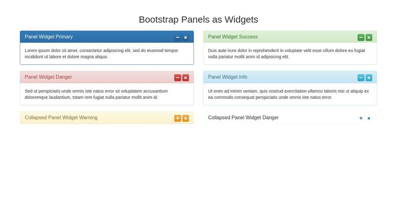 Bootstrap Panels as Widgets