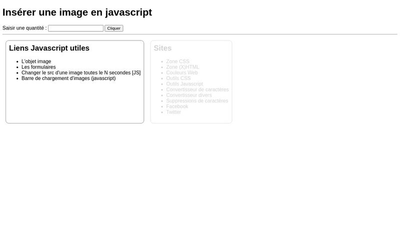Créer et Insérer une image en javascript