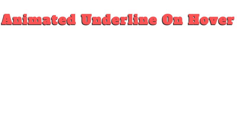 Animated Underline Using css