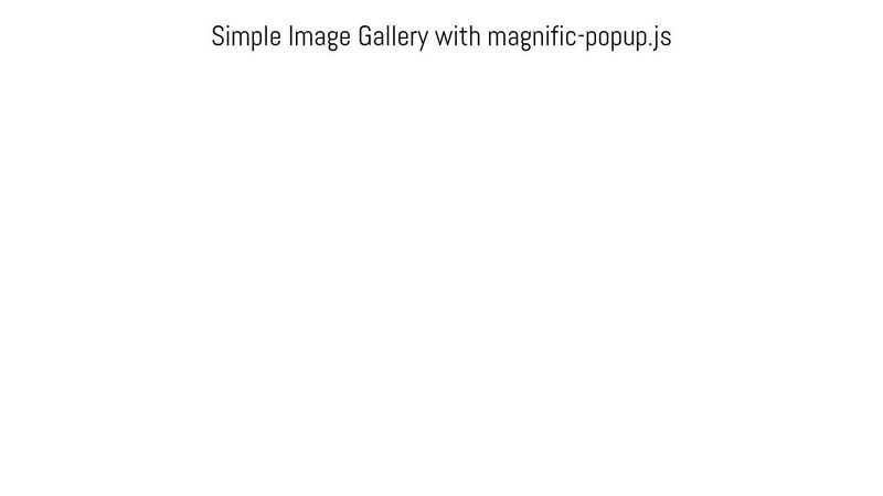 Simple Image Gallery with magnific-popup.js