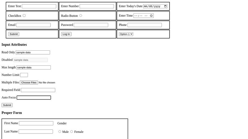 Forms, Inputs, Attributes