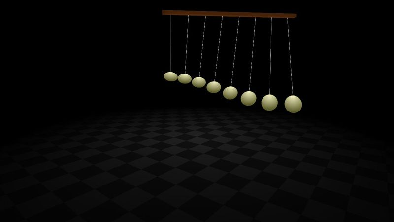 Rotating staggered pendulum w/ animated gradient background using CSS only