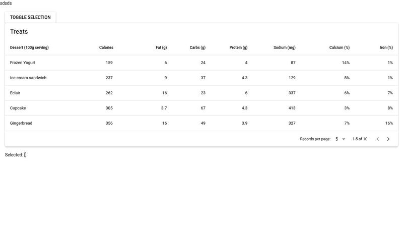 Table: Multiple selection - Quasar v2.11.5