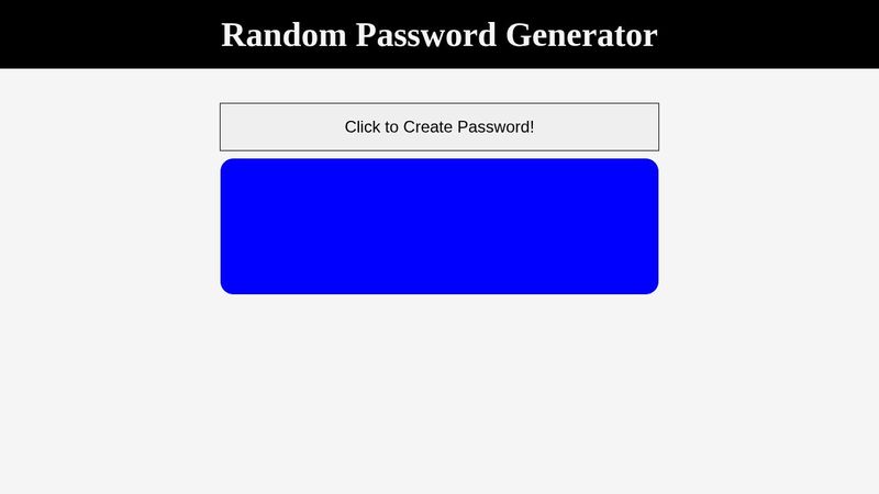 Random Password Generator