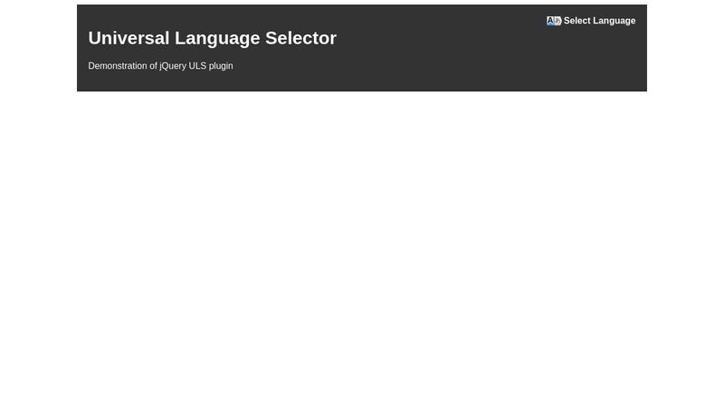 Universal Language Selector For jQuery Plugins - ULS