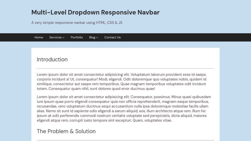 Multilevel Dropdown Responsive Navbar