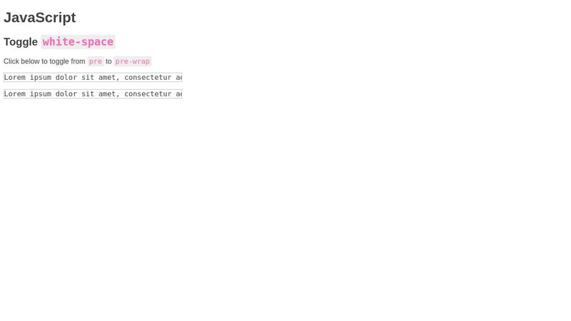 Toggle white-space [JS]