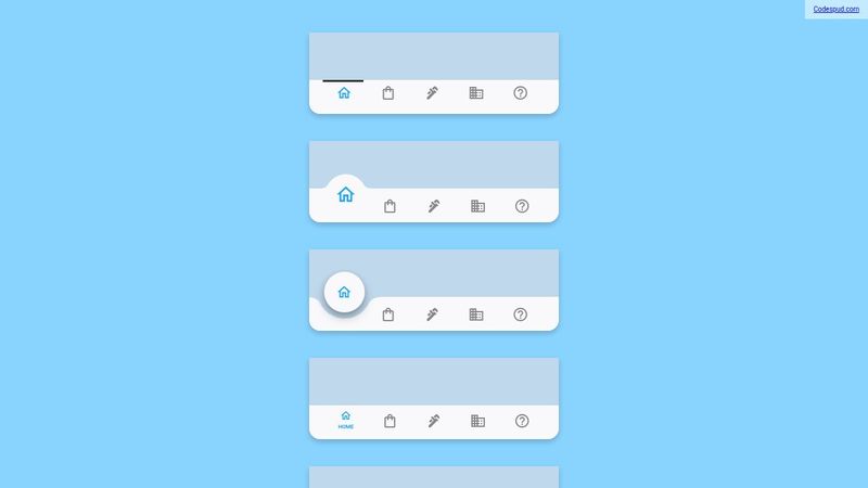 Animated BottomBar Experiment (CSS Transitions only)