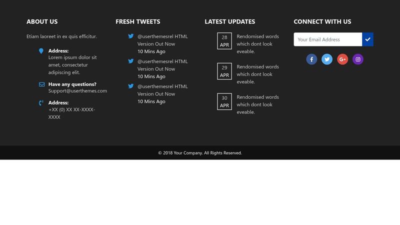 Simple clean bootstrap footer design