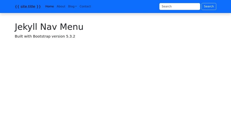 Jekyll Website Nav Menu Using Bootstrap 5.3
