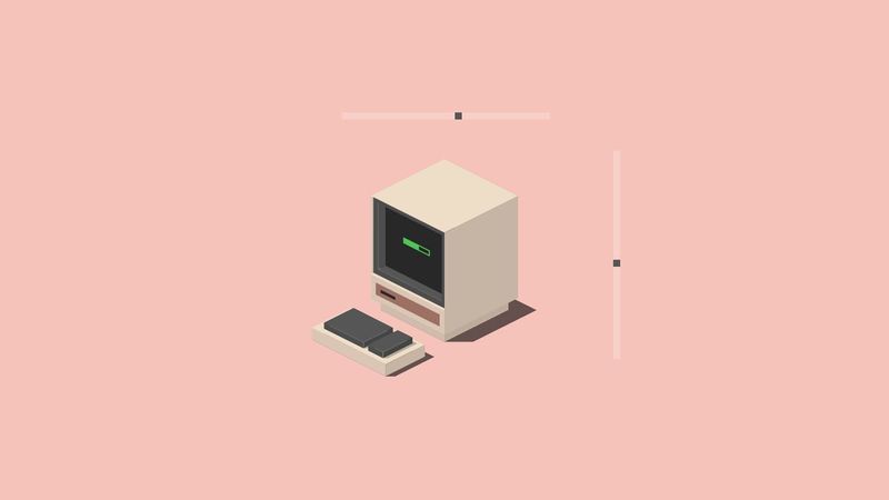3D isometric vintage computer Html+CSS with rotating controls