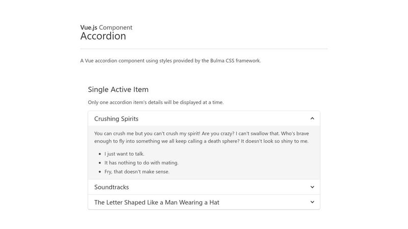 Vue.js Accordion Component