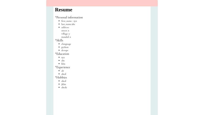 A simple HTML Resume