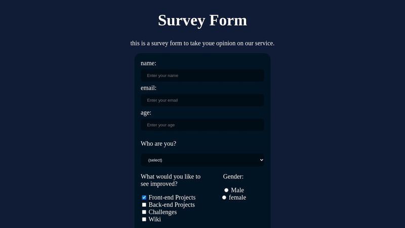 simple survey form