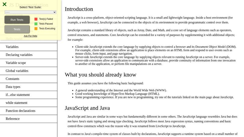 Technical documentation page