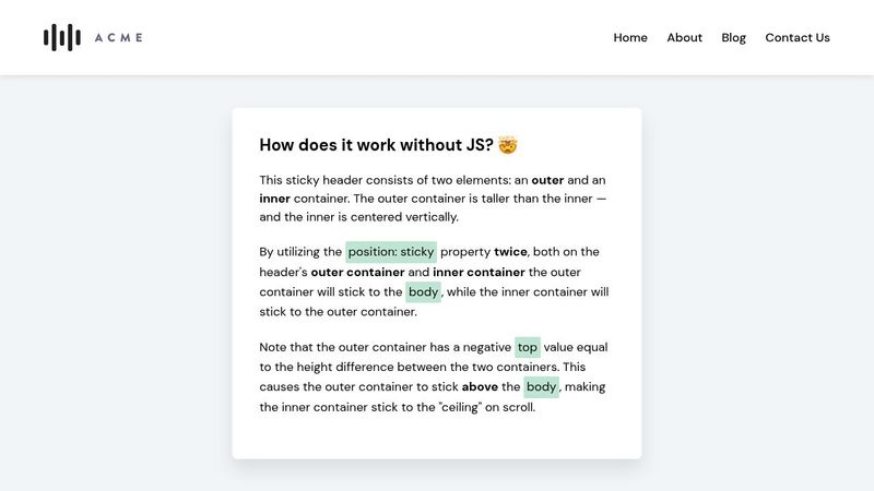 Shrinking Header On Scroll Without Javascript 4518