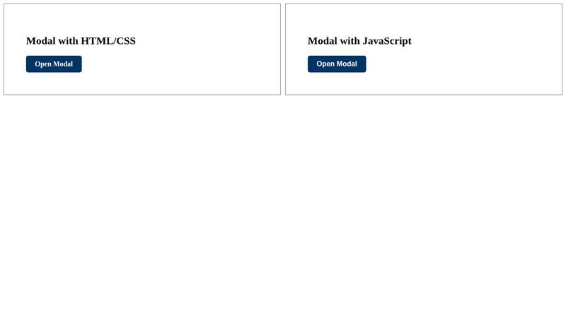 Modals Showdown: HTML/CSS vs. JavaScript Implementation