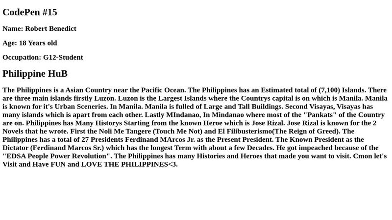 CodePen #15(R. Project)