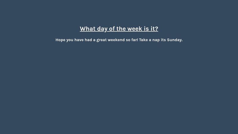 Day of the Week (JavaScript)