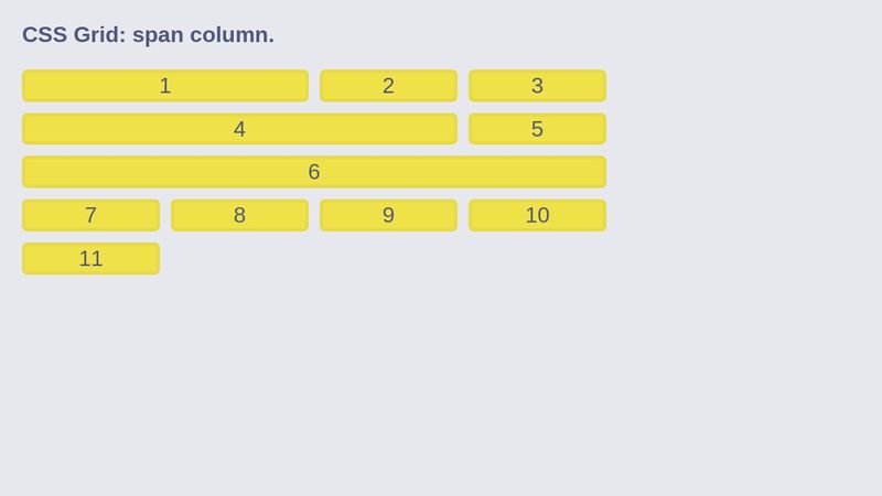 CSS Grid span column