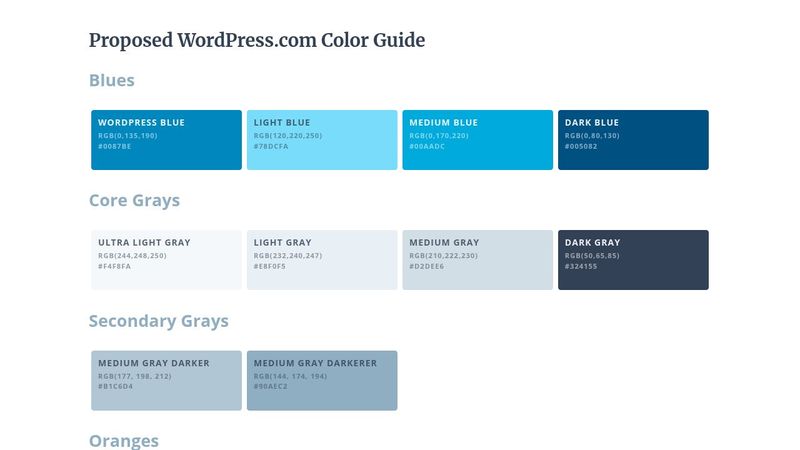 WordPress.com Colors