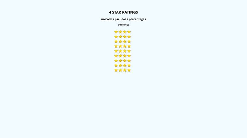 CSS imageless star rating readonly