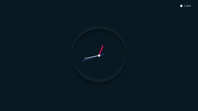 Javascript CSS Neumorphism Clock UI - Dark & Light