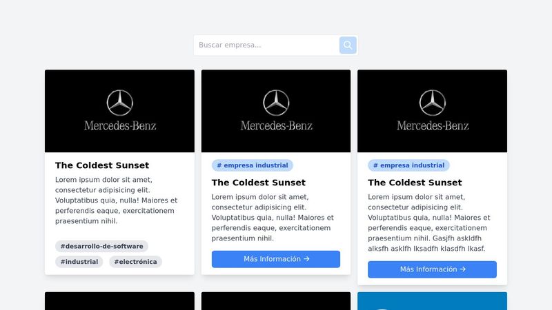 Tailwindcss card grid with effects