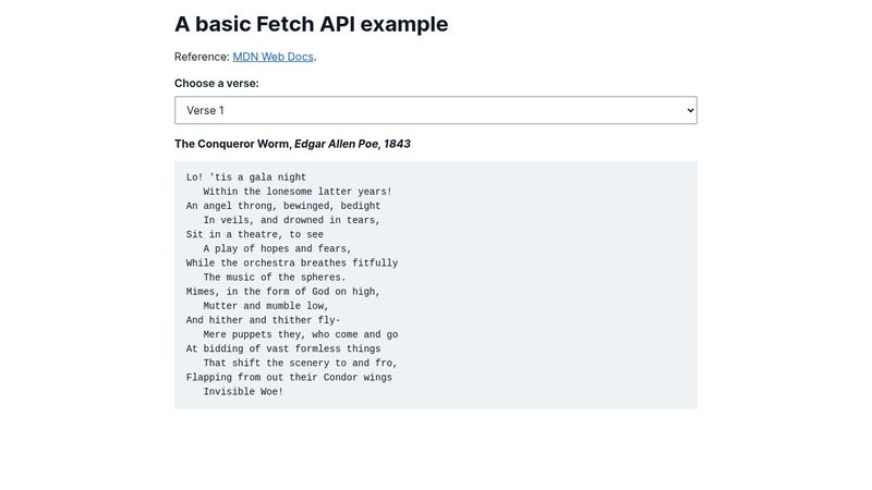 A basic Fetch API example