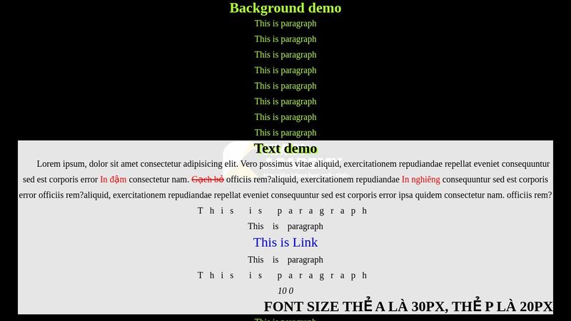 CSS Demo - Thuộc tính định dạng