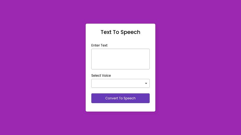 Text To Speech Converter in HTML CSS & JavaScript